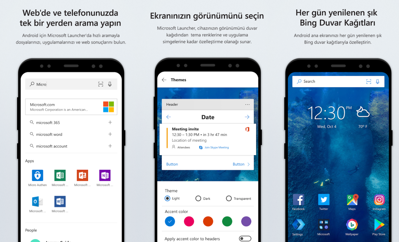 Microsoft Launcher tanıtıldı! Tüm özellikler beta girişi!