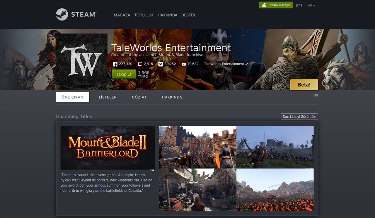 Taleworlds Steam geliştirici sayfası açıldı! - ShiftDelete.Net