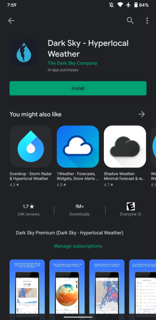 Dark Sky Google Play Store ile vedalaşacak! İşte nedeni - ShiftDelete.Net
