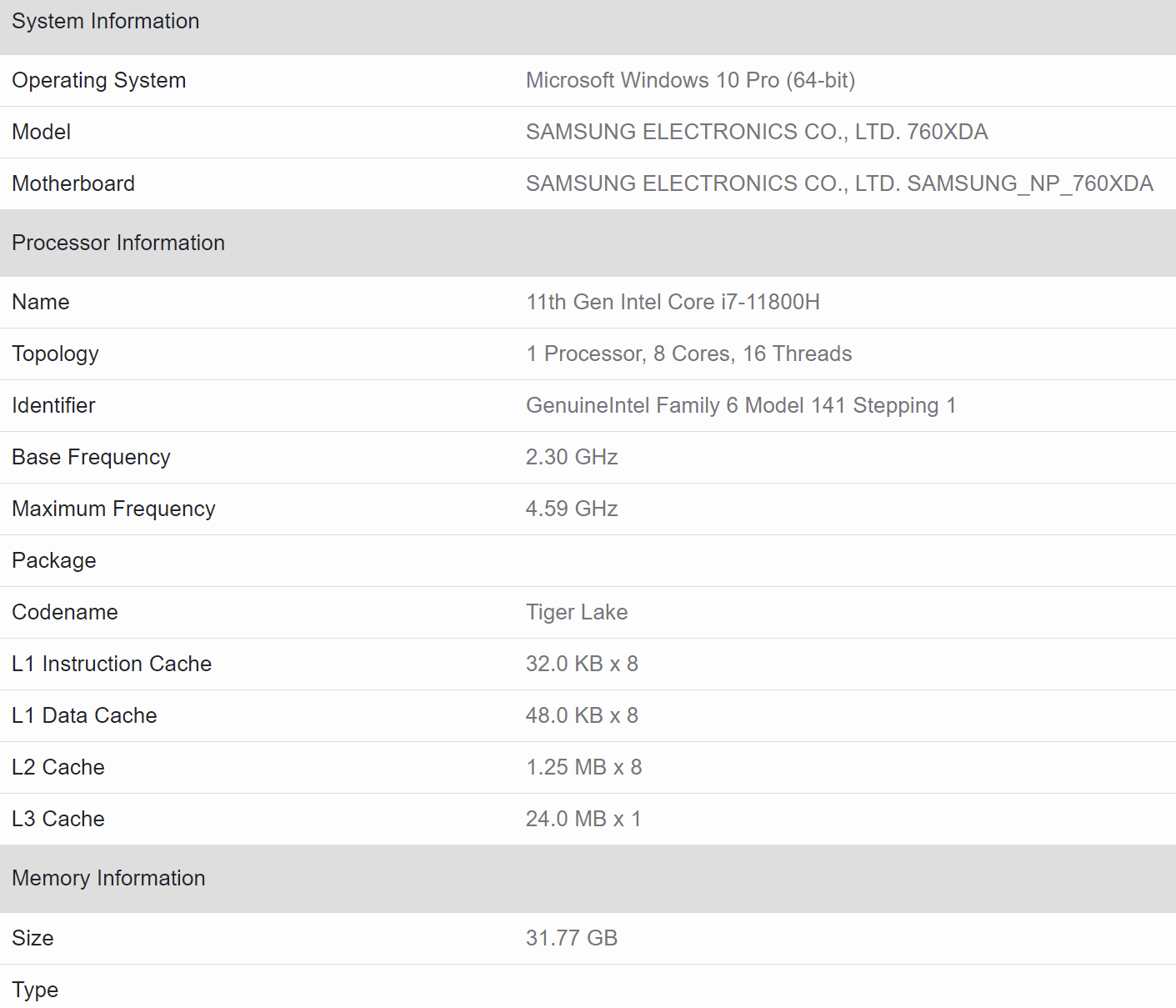 8 çekirdekli Intel Core i7-11800H performans testinde - ShiftDelete.Net