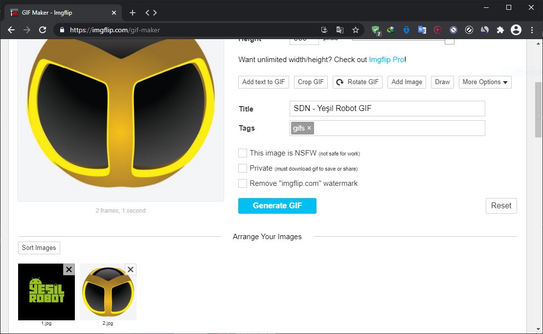 GIF yapma sitesi ve uygulamaları - SDN