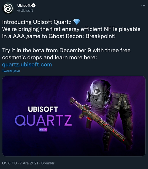 Ubisoft, NFT sektörüne giren ilk oyun firması oldu! - ShiftDelete.Net